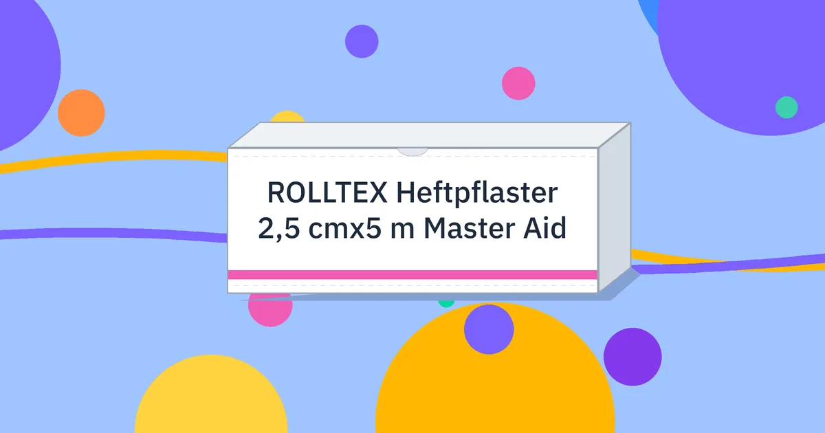 Symbolbild: Packung mit der Aufschrift ROLLTEX Heftpflaster 2,5 cmx5 m Master Aid (PZN 03410626) – Verfügbarkeit und Bezug in Apotheken in Frankfurt am Main