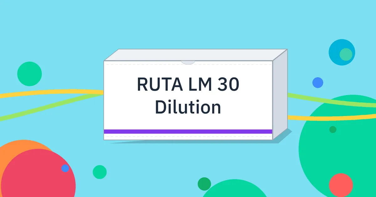Symbolbild: Packung mit der Aufschrift RUTA LM 30 Dilution (PZN 03505597) – Verfügbarkeit und Bezug in Apotheken in Frankfurt am Main