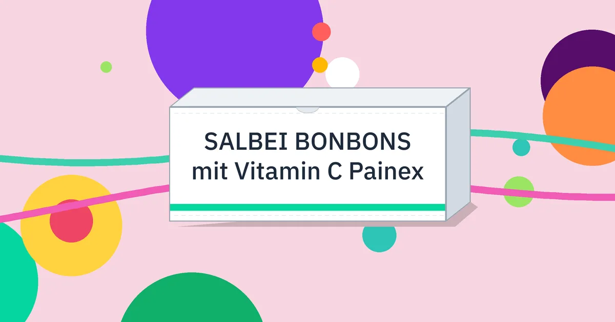 Symbolbild: Packung mit der Aufschrift SALBEI BONBONS mit Vitamin C Painex (PZN 07574922) – Verfügbarkeit und Bezug in Apotheken in Frankfurt am Main