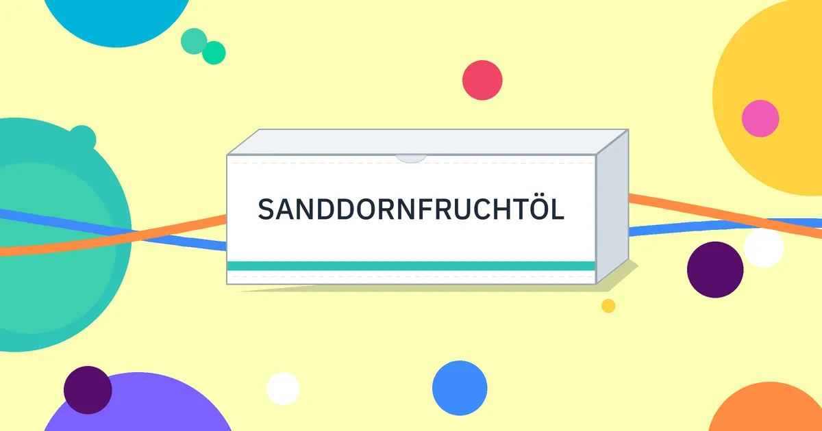 Symbolbild: Packung mit der Aufschrift SANDDORNFRUCHTÖL (PZN 20417535) – Verfügbarkeit und Bezug in Apotheken in Frankfurt am Main