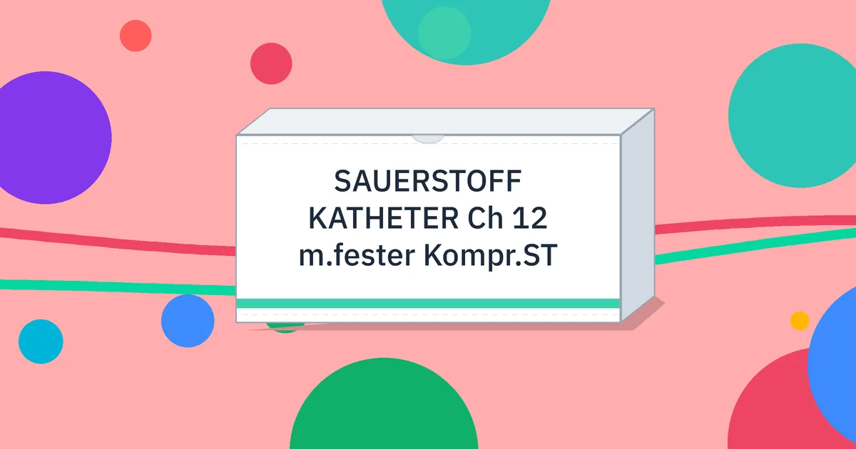 Symbolbild: Packung mit der Aufschrift SAUERSTOFF KATHETER Ch 12 m.fester Kompr.ST (PZN 07487270) – Verfügbarkeit und Bezug in Apotheken in Frankfurt am Main