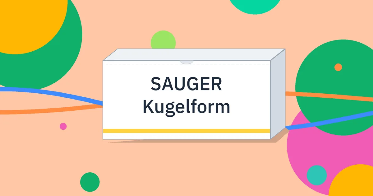 Symbolbild: Packung mit der Aufschrift SAUGER Kugelform (PZN 02443322) – Verfügbarkeit und Bezug in Apotheken in Frankfurt am Main
