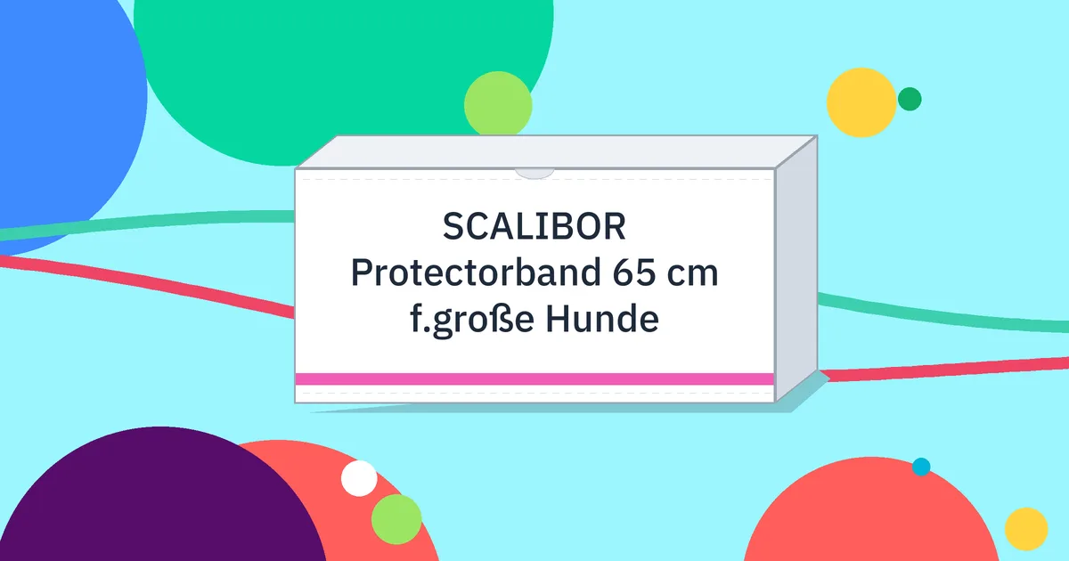 Symbolbild: Packung mit der Aufschrift SCALIBOR Protectorband 65 cm f.große Hunde (PZN 08486120) – Verfügbarkeit und Bezug in Apotheken in Frankfurt am Main