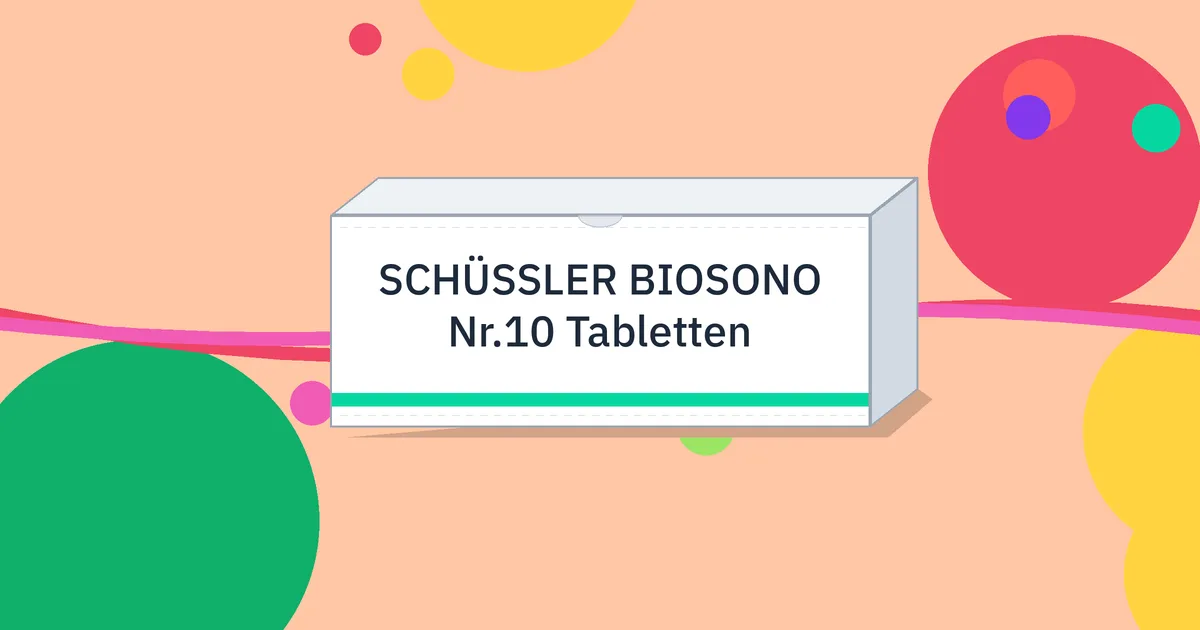 Symbolbild: Packung mit der Aufschrift SCHÜSSLER BIOSONO Nr.10 Tabletten (PZN 04851657) – Verfügbarkeit und Bezug in Apotheken in Frankfurt am Main