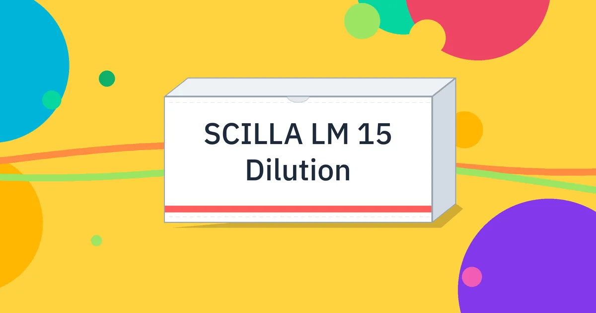 Symbolbild: Packung mit der Aufschrift SCILLA LM 15 Dilution (PZN 13184007) – Verfügbarkeit und Bezug in Apotheken in Frankfurt am Main