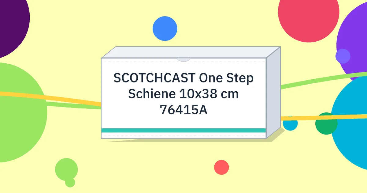 Symbolbild: Packung mit der Aufschrift SCOTCHCAST One Step Schiene 10x38 cm 76415A (PZN 02697927) – Verfügbarkeit und Bezug in Apotheken in Frankfurt am Main
