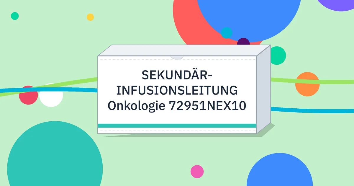 Symbolbild: Packung mit der Aufschrift SEKUNDÄR-INFUSIONSLEITUNG Onkologie 72951NEX10 (PZN 13695825) – Verfügbarkeit und Bezug in Apotheken in Frankfurt am Main