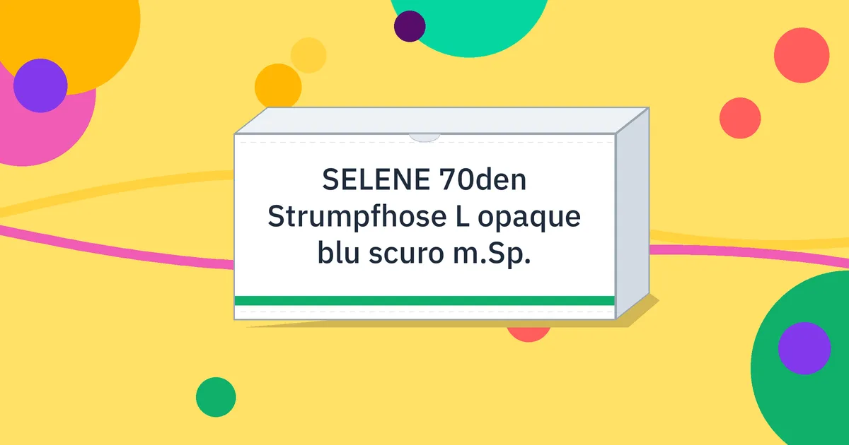 Symbolbild: Packung mit der Aufschrift SELENE 70den Strumpfhose L opaque blu scuro m.Sp. (PZN 16173688) – Verfügbarkeit und Bezug in Apotheken in Frankfurt am Main