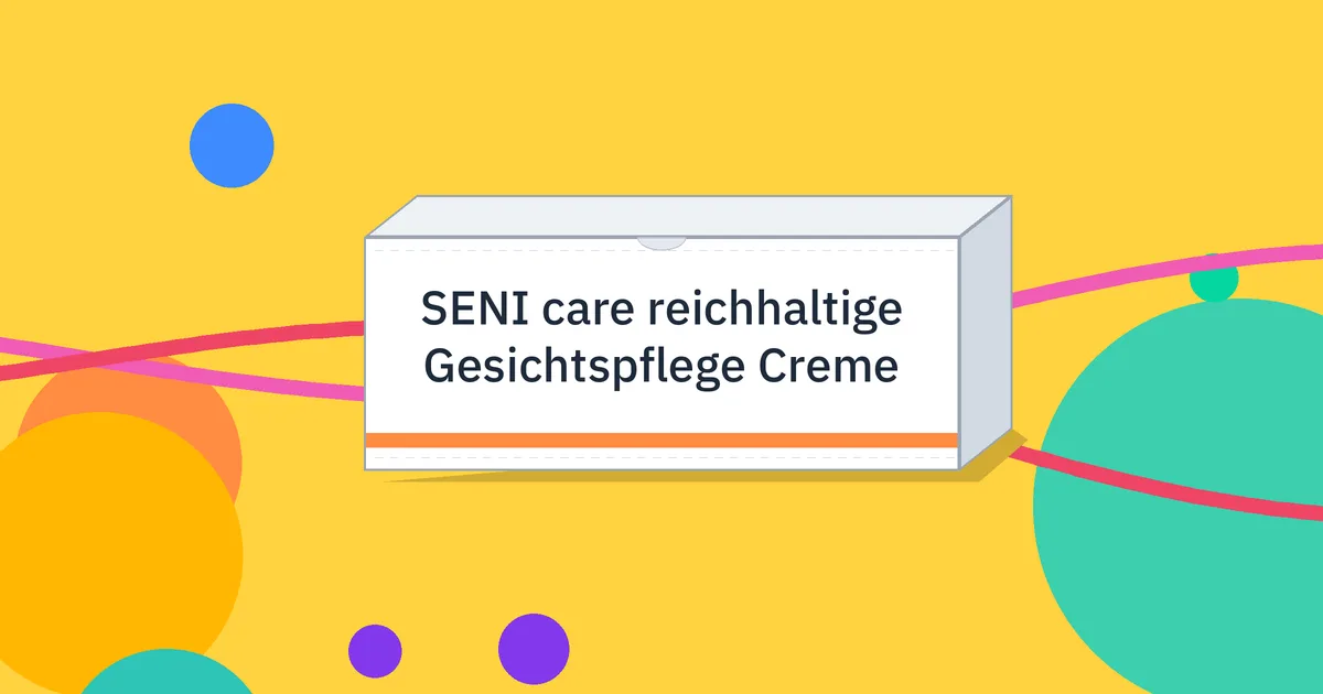 Symbolbild: Packung mit der Aufschrift SENI care reichhaltige Gesichtspflege Creme (PZN 16331756) – Verfügbarkeit und Bezug in Apotheken in Frankfurt am Main