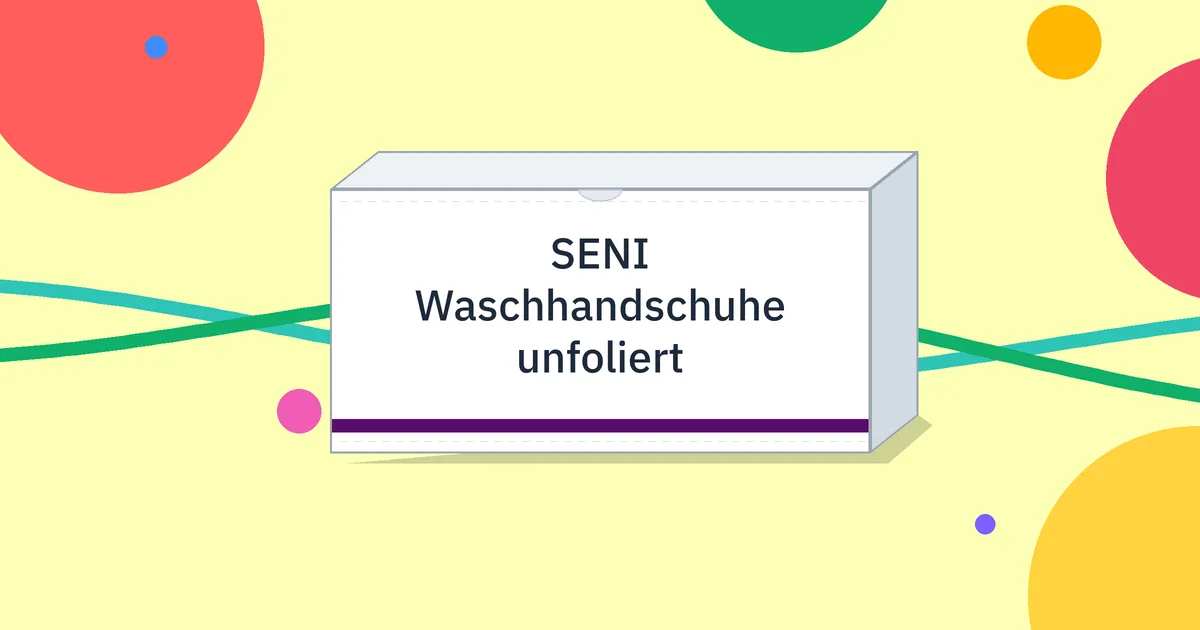 Symbolbild: Packung mit der Aufschrift SENI Waschhandschuhe unfoliert (PZN 05565557) – Verfügbarkeit und Bezug in Apotheken in Frankfurt am Main