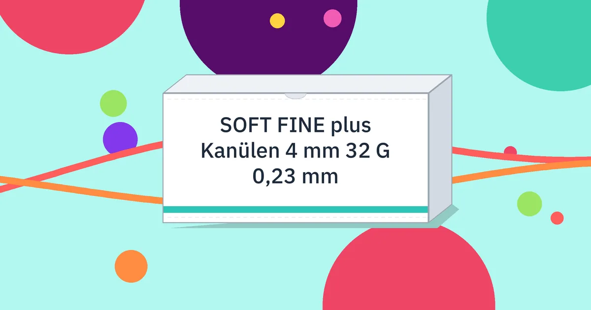 Symbolbild: Packung mit der Aufschrift SOFT FINE plus Kanülen 4 mm 32 G 0,23 mm (PZN 13847206) – Verfügbarkeit und Bezug in Apotheken in Frankfurt am Main