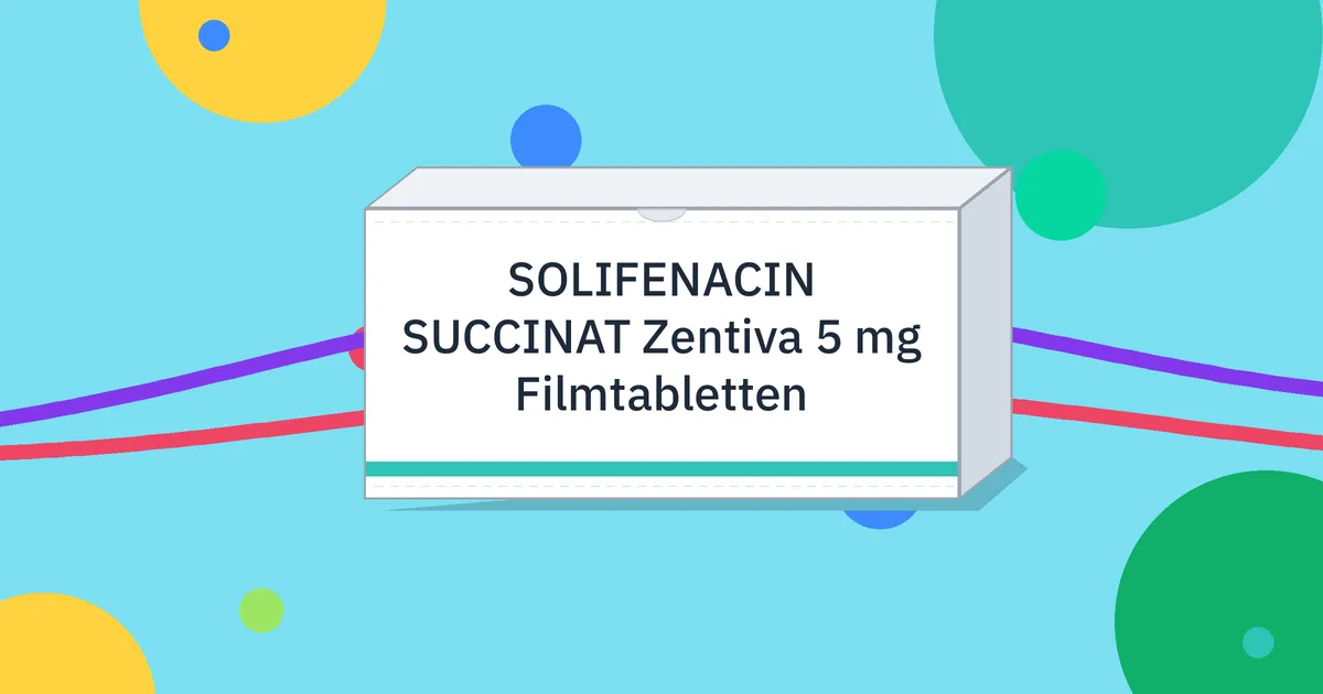 Symbolbild: Packung mit der Aufschrift SOLIFENACIN SUCCINAT Zentiva 5 mg Filmtabletten (PZN 14358337) – Verfügbarkeit und Bezug in Apotheken in Frankfurt am Main