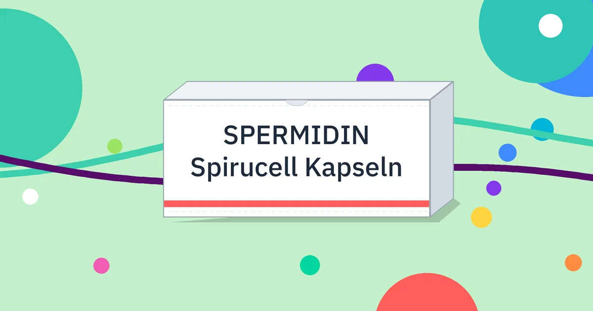 Symbolbild: Packung mit der Aufschrift SPERMIDIN Spirucell Kapseln (PZN 16354378) – Verfügbarkeit und Bezug in Apotheken in Frankfurt am Main