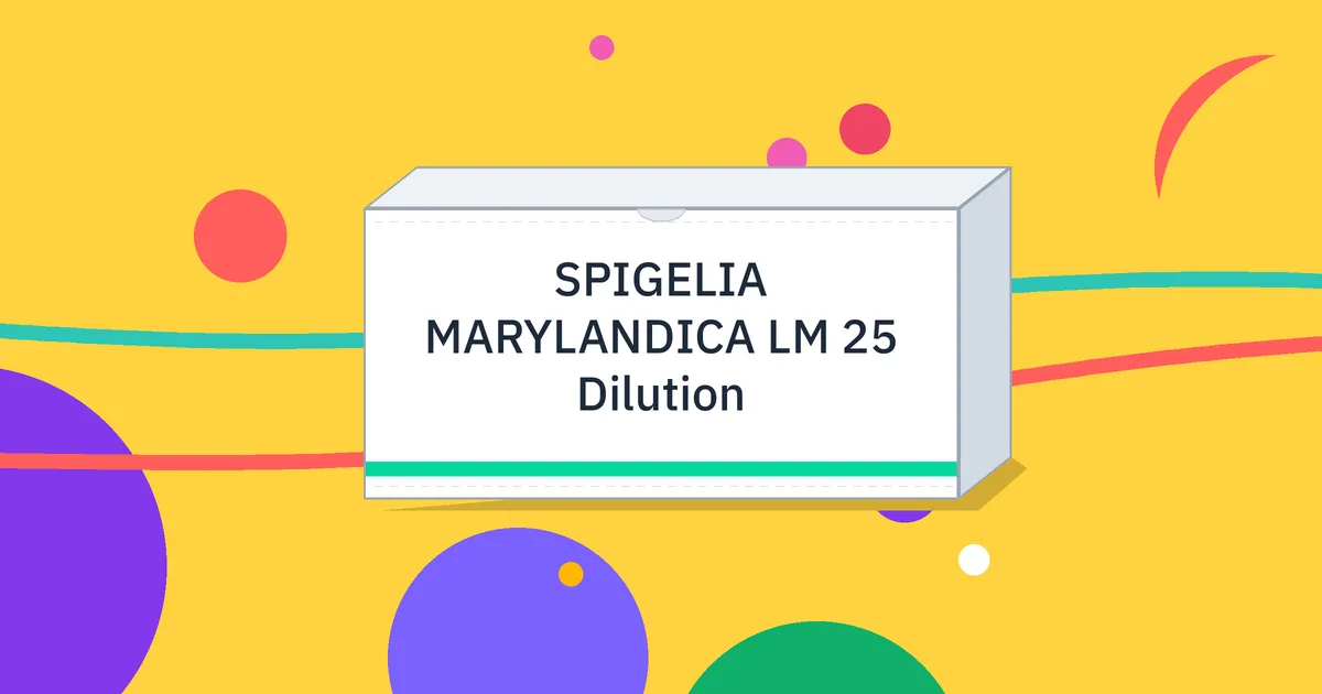 Symbolbild: Packung mit der Aufschrift SPIGELIA MARYLANDICA LM 25 Dilution (PZN 13195749) – Verfügbarkeit und Bezug in Apotheken in Frankfurt am Main