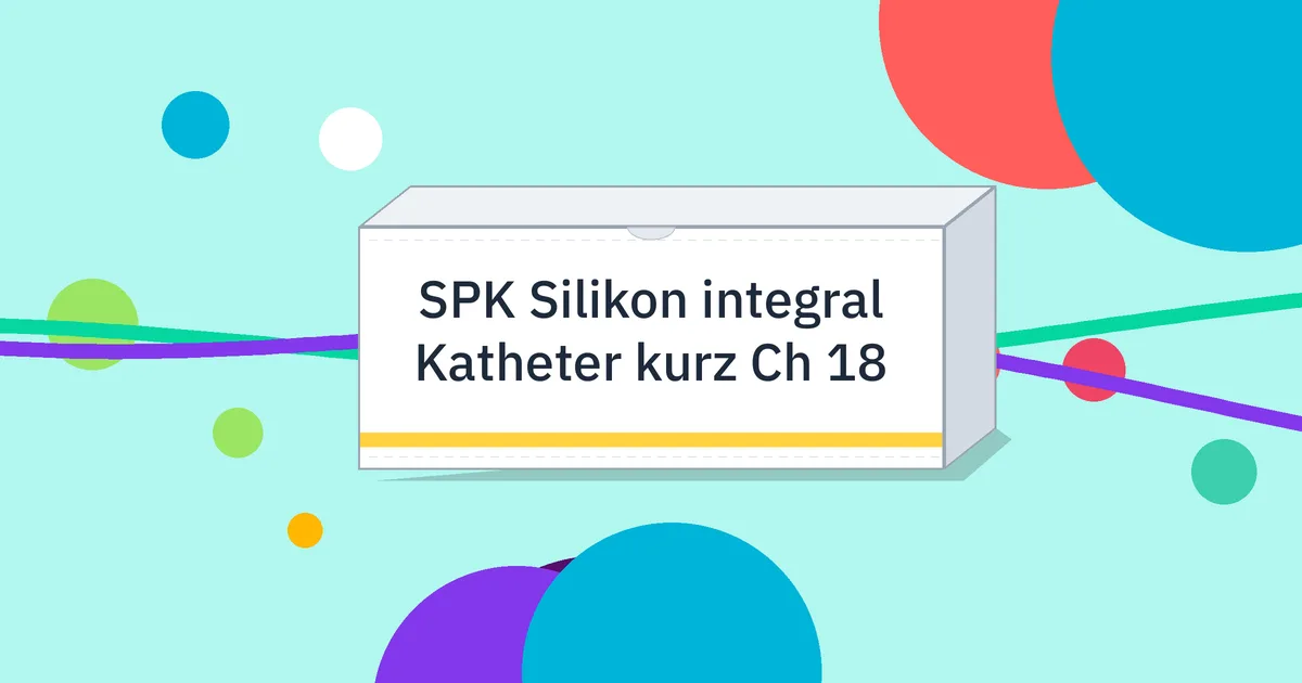Symbolbild: Packung mit der Aufschrift SPK Silikon integral Katheter kurz Ch 18 (PZN 13163347) – Verfügbarkeit und Bezug in Apotheken in Frankfurt am Main