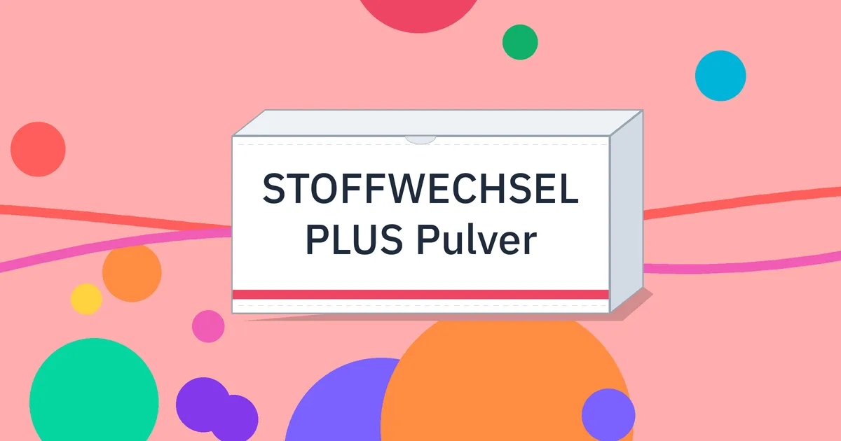 Symbolbild: Packung mit der Aufschrift STOFFWECHSEL PLUS Pulver (PZN 16835178) – Verfügbarkeit und Bezug in Apotheken in Frankfurt am Main