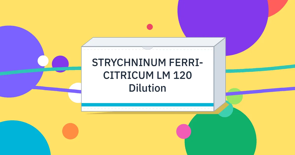 Symbolbild: Packung mit der Aufschrift STRYCHNINUM FERRI-CITRICUM LM 120 Dilution (PZN 13206588) – Verfügbarkeit und Bezug in Apotheken in Frankfurt am Main