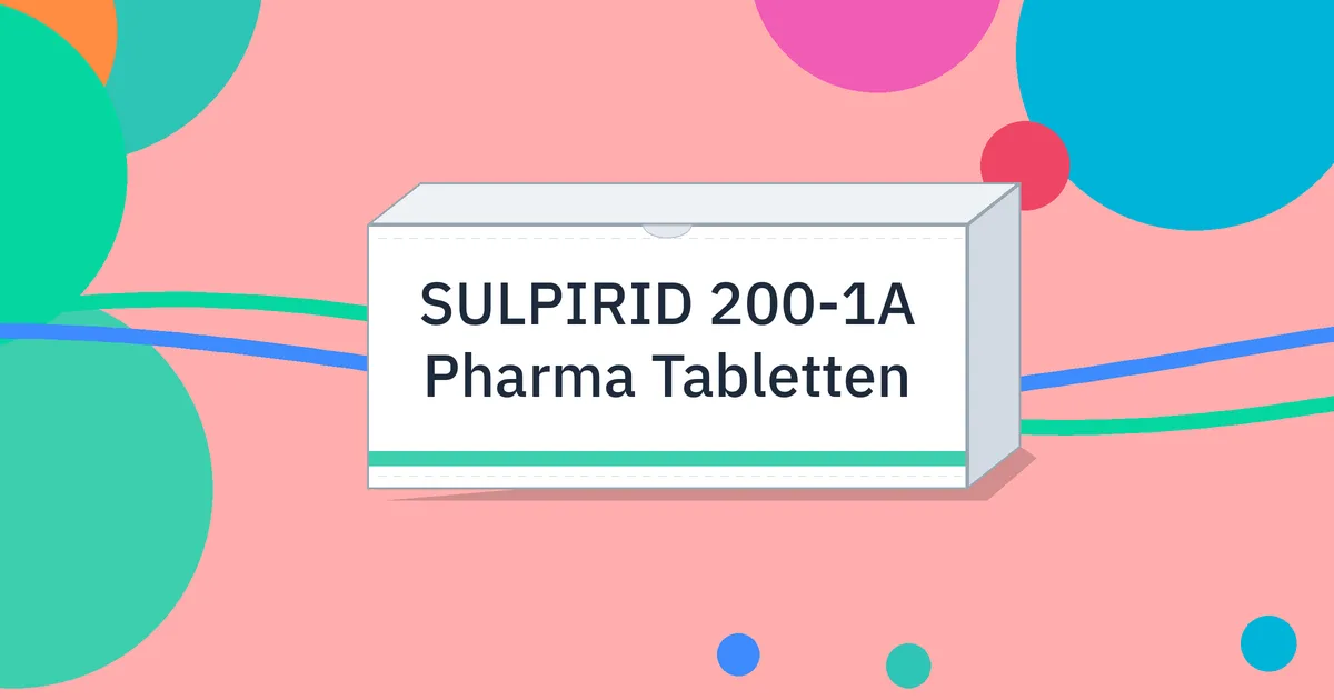 Symbolbild: Packung mit der Aufschrift SULPIRID 200-1A Pharma Tabletten (PZN 03157191) – Verfügbarkeit und Bezug in Apotheken in Frankfurt am Main