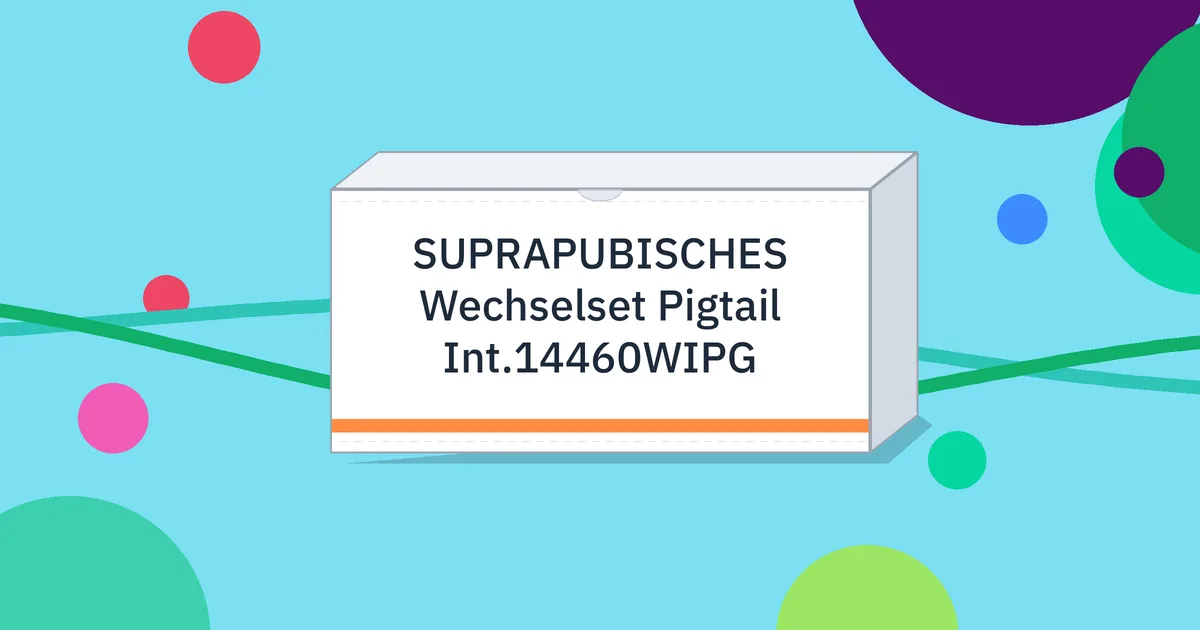 Symbolbild: Packung mit der Aufschrift SUPRAPUBISCHES Wechselset Pigtail Int.14460WIPG (PZN 00792610) – Verfügbarkeit und Bezug in Apotheken in Frankfurt am Main