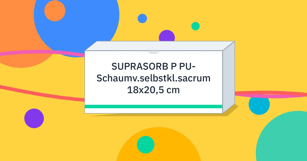 Symbolbild: Packung mit der Aufschrift SUPRASORB P PU-Schaumv.selbstkl.sacrum 18x20,5 cm (PZN 13345663) – Verfügbarkeit und Bezug in Apotheken in Frankfurt am Main