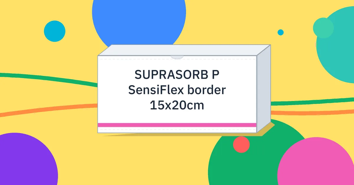 Symbolbild: Packung mit der Aufschrift SUPRASORB P SensiFlex border 15x20cm (PZN 20005123) – Verfügbarkeit und Bezug in Apotheken in Frankfurt am Main
