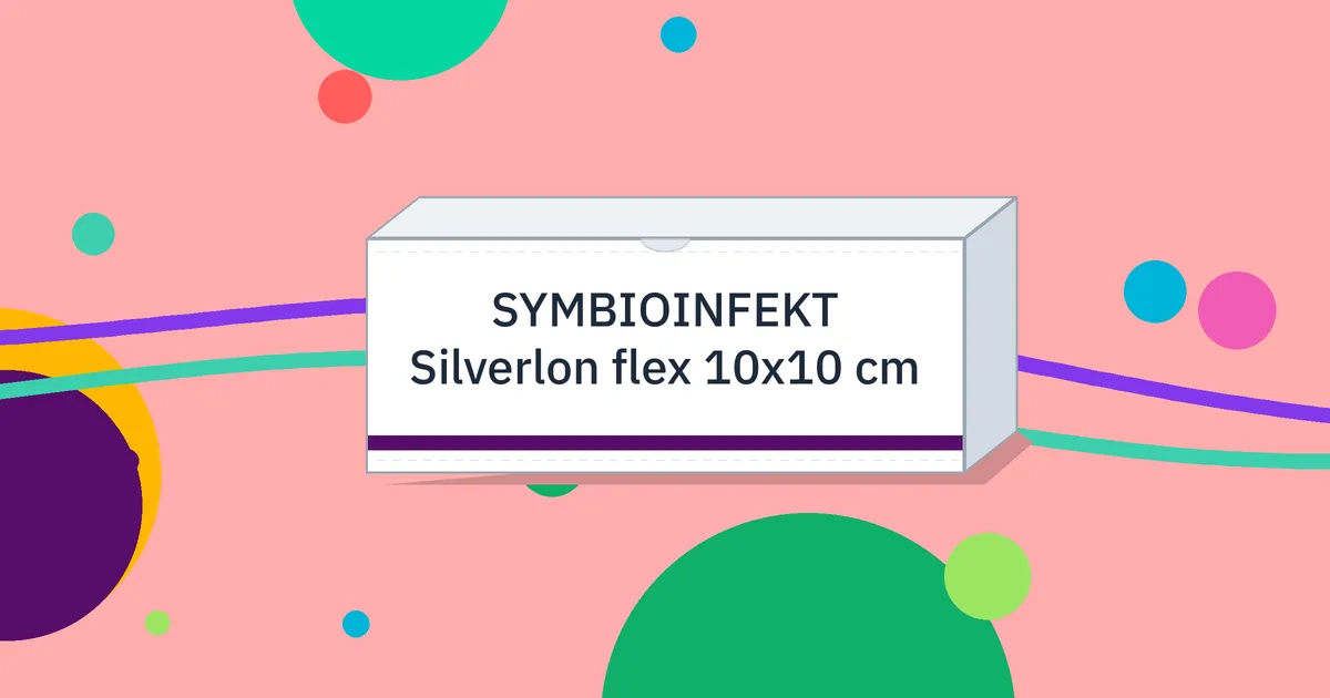 Symbolbild: Packung mit der Aufschrift SYMBIOINFEKT Silverlon flex 10x10 cm (PZN 11601636) – Verfügbarkeit und Bezug in Apotheken in Frankfurt am Main