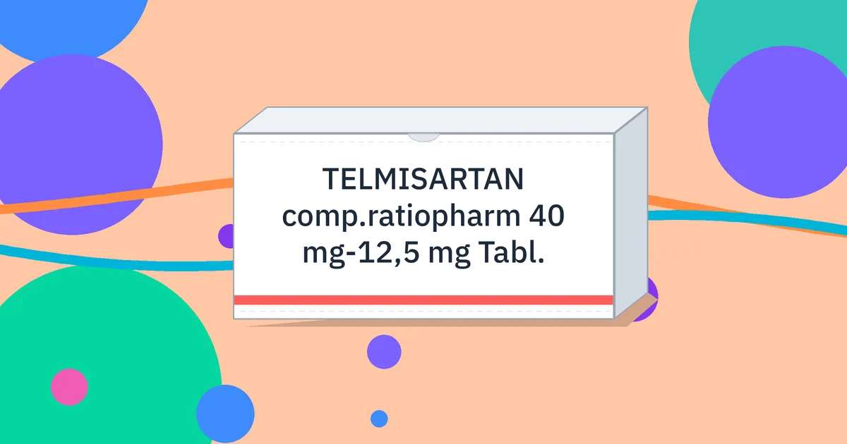 Symbolbild: Packung mit der Aufschrift TELMISARTAN comp.ratiopharm 40 mg-12,5 mg Tabl. (PZN 10282927) – Verfügbarkeit und Bezug in Apotheken in Frankfurt am Main