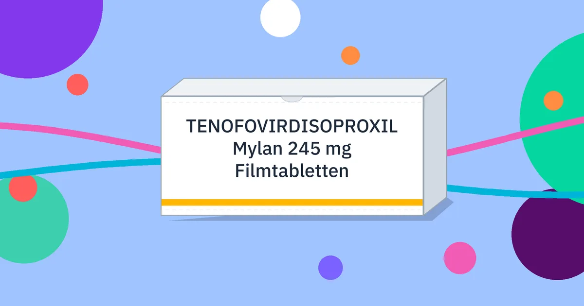 Symbolbild: Packung mit der Aufschrift TENOFOVIRDISOPROXIL Mylan 245 mg Filmtabletten (PZN 15260942) – Verfügbarkeit und Bezug in Apotheken in Frankfurt am Main