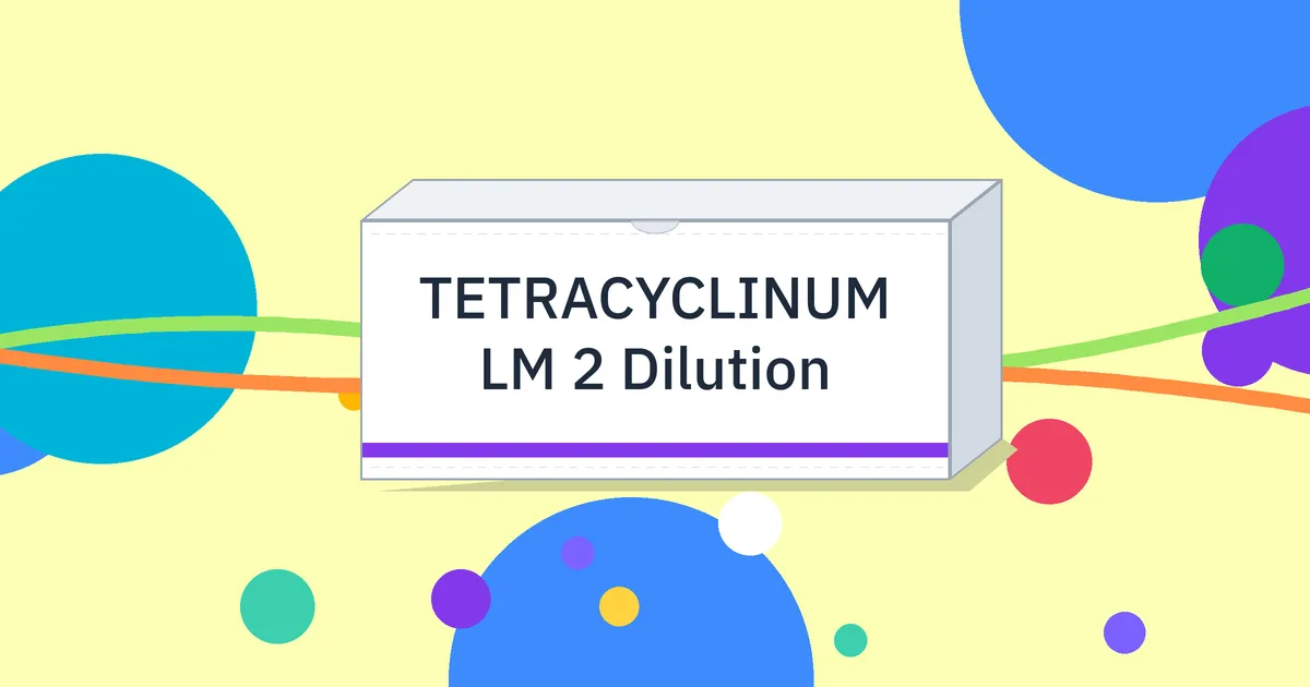 Symbolbild: Packung mit der Aufschrift TETRACYCLINUM LM 2 Dilution (PZN 13688802) – Verfügbarkeit und Bezug in Apotheken in Frankfurt am Main