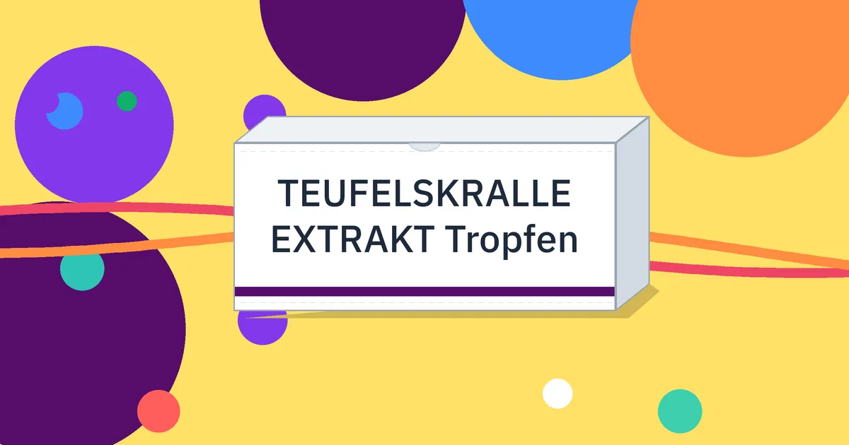 Symbolbild: Packung mit der Aufschrift TEUFELSKRALLE EXTRAKT Tropfen (PZN 20212046) – Verfügbarkeit und Bezug in Apotheken in Frankfurt am Main