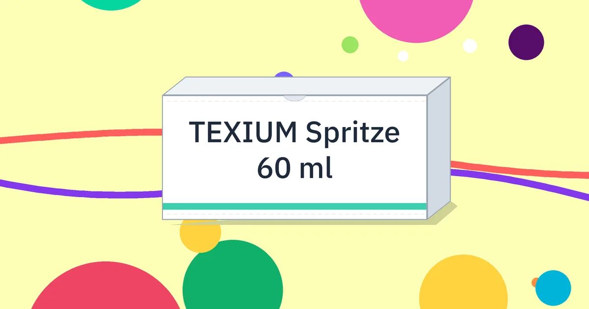 Symbolbild: Packung mit der Aufschrift TEXIUM Spritze 60 ml (PZN 20862347) – Verfügbarkeit und Bezug in Apotheken in Frankfurt am Main
