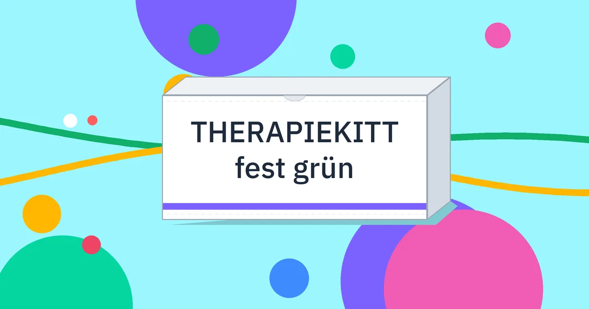 Symbolbild: Packung mit der Aufschrift THERAPIEKITT fest grün (PZN 14305217) – Verfügbarkeit und Bezug in Apotheken in Frankfurt am Main