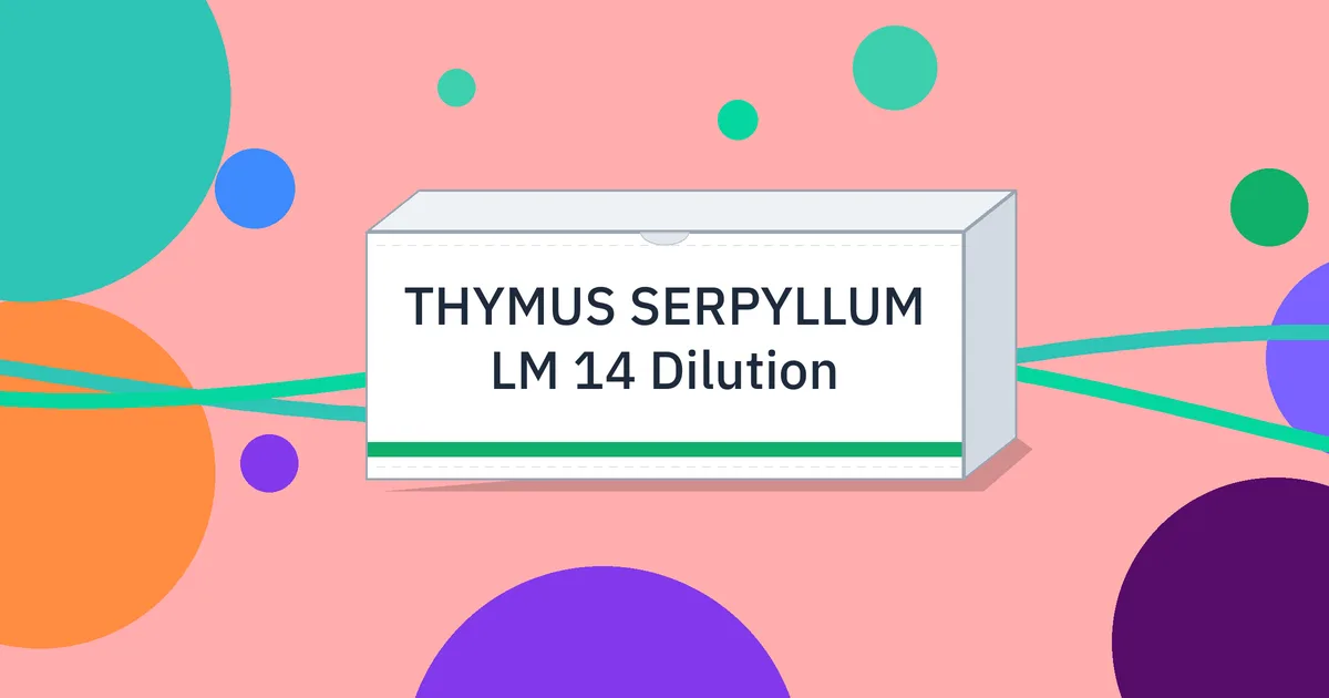 Symbolbild: Packung mit der Aufschrift THYMUS SERPYLLUM LM 14 Dilution (PZN 13222972) – Verfügbarkeit und Bezug in Apotheken in Frankfurt am Main