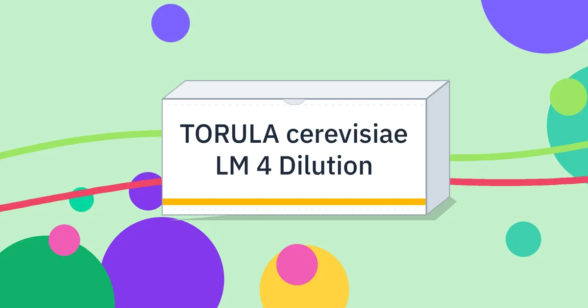 Symbolbild: Packung mit der Aufschrift TORULA cerevisiae LM 4 Dilution (PZN 13225640) – Verfügbarkeit und Bezug in Apotheken in Frankfurt am Main