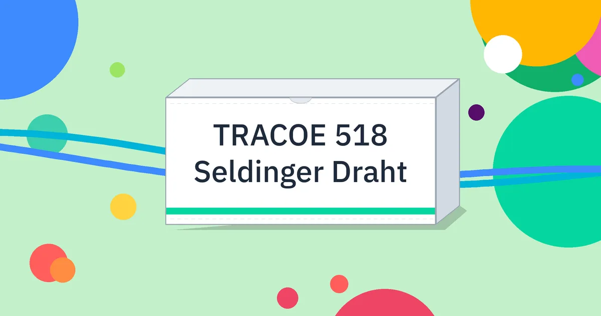 Symbolbild: Packung mit der Aufschrift TRACOE 518 Seldinger Draht (PZN 01926018) – Verfügbarkeit und Bezug in Apotheken in Frankfurt am Main