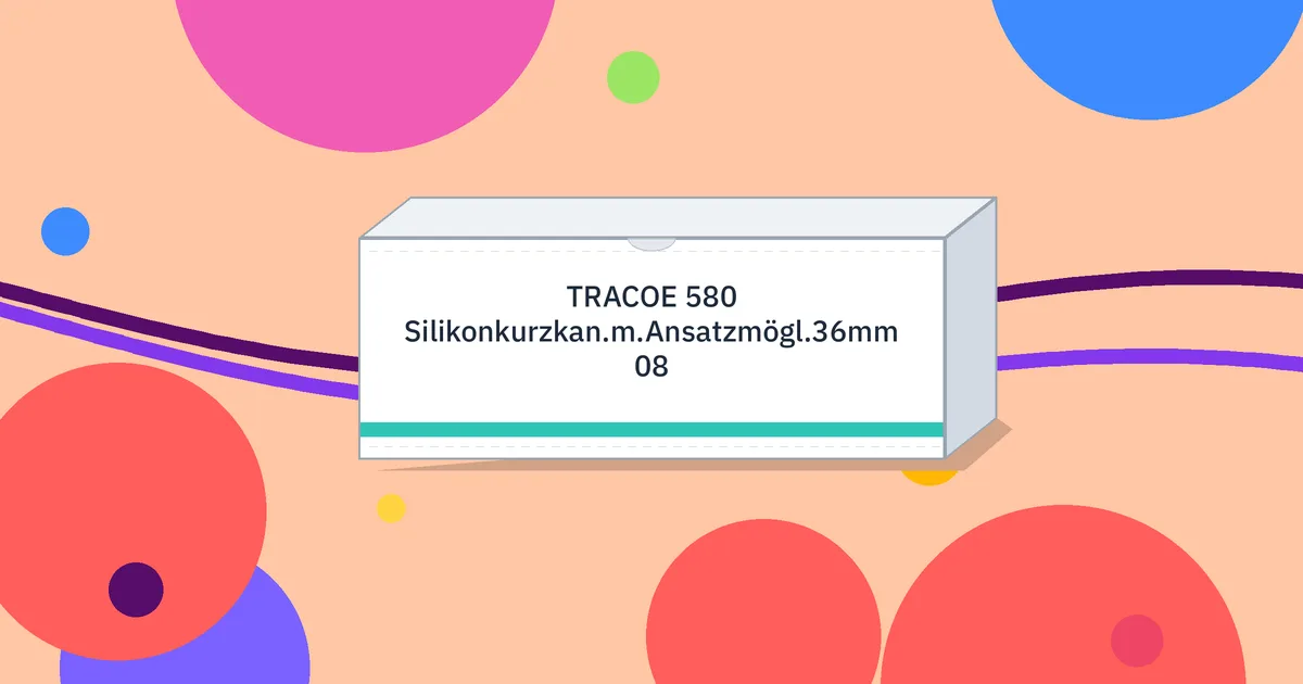 Symbolbild: Packung mit der Aufschrift TRACOE 580 Silikonkurzkan.m.Ansatzmögl.36mm 08 (PZN 05881324) – Verfügbarkeit und Bezug in Apotheken in Frankfurt am Main