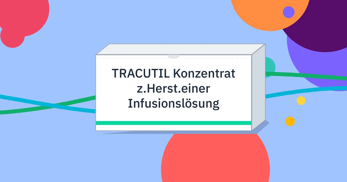 Symbolbild: Packung mit der Aufschrift TRACUTIL Konzentrat z.Herst.einer Infusionslösung (PZN 16768298) – Verfügbarkeit und Bezug in Apotheken in Frankfurt am Main