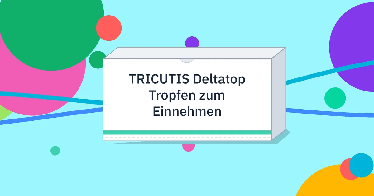 Symbolbild: Packung mit der Aufschrift TRICUTIS Deltatop Tropfen zum Einnehmen (PZN 16142630) – Verfügbarkeit und Bezug in Apotheken in Frankfurt am Main