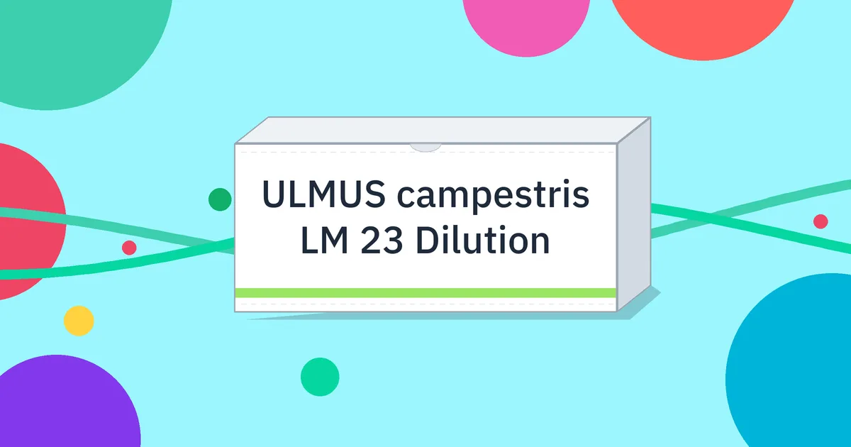Symbolbild: Packung mit der Aufschrift ULMUS campestris LM 23 Dilution (PZN 13255440) – Verfügbarkeit und Bezug in Apotheken in Frankfurt am Main