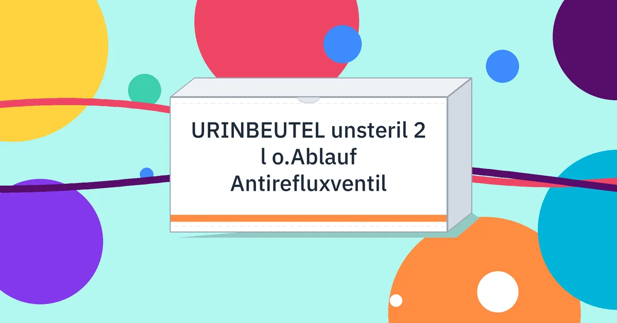 Symbolbild: Packung mit der Aufschrift URINBEUTEL unsteril 2 l o.Ablauf Antirefluxventil (PZN 12513242) – Verfügbarkeit und Bezug in Apotheken in Frankfurt am Main