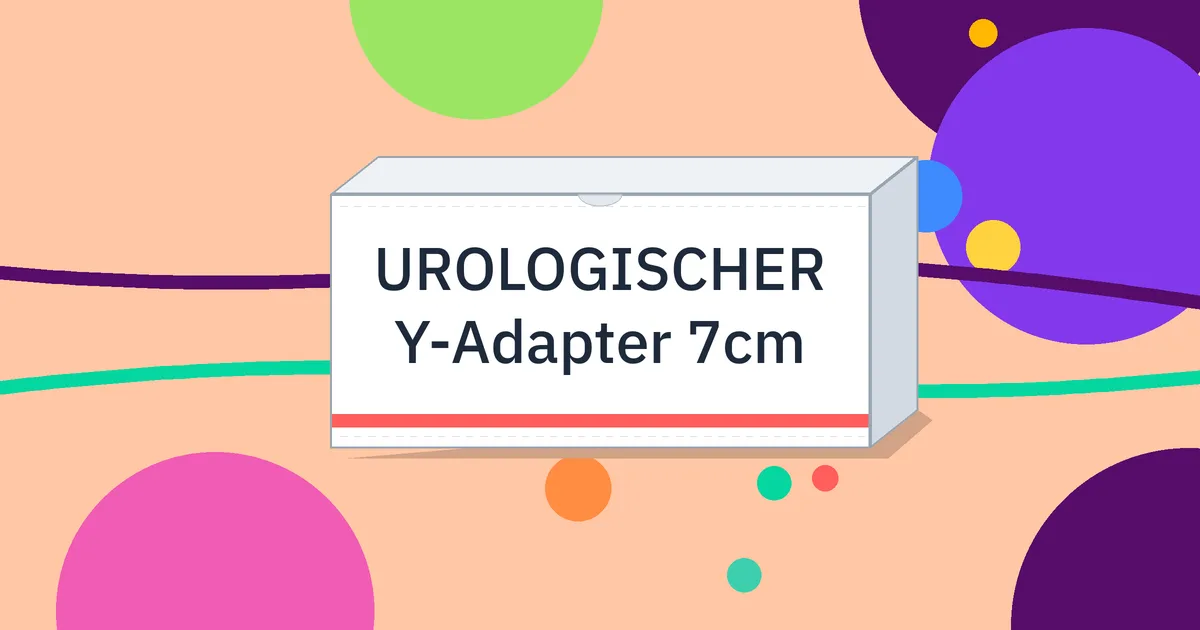 Symbolbild: Packung mit der Aufschrift UROLOGISCHER Y-Adapter 7cm (PZN 17488916) – Verfügbarkeit und Bezug in Apotheken in Frankfurt am Main