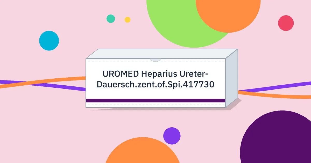 Symbolbild: Packung mit der Aufschrift UROMED Heparius Ureter-Dauersch.zent.of.Spi.417730 (PZN 11370869) – Verfügbarkeit und Bezug in Apotheken in Frankfurt am Main