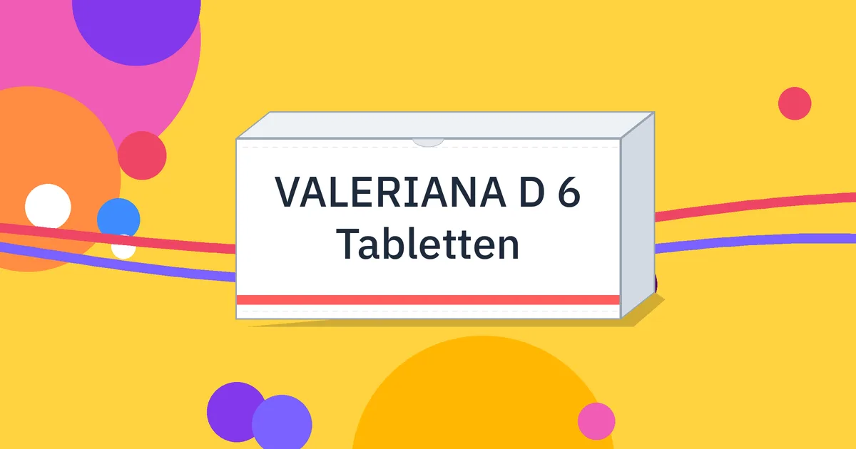 Symbolbild: Packung mit der Aufschrift VALERIANA D 6 Tabletten (PZN 02637115) – Verfügbarkeit und Bezug in Apotheken in Frankfurt am Main