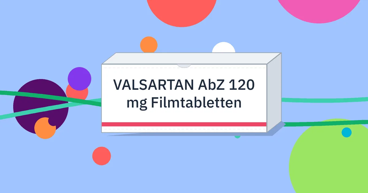 Symbolbild: Packung mit der Aufschrift VALSARTAN AbZ 120 mg Filmtabletten (PZN 07608302) – Verfügbarkeit und Bezug in Apotheken in Frankfurt am Main