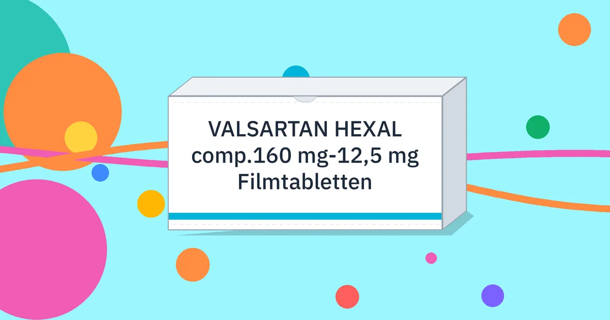 Symbolbild: Packung mit der Aufschrift VALSARTAN HEXAL comp.160 mg-12,5 mg Filmtabletten (PZN 07607231) – Verfügbarkeit und Bezug in Apotheken in Frankfurt am Main