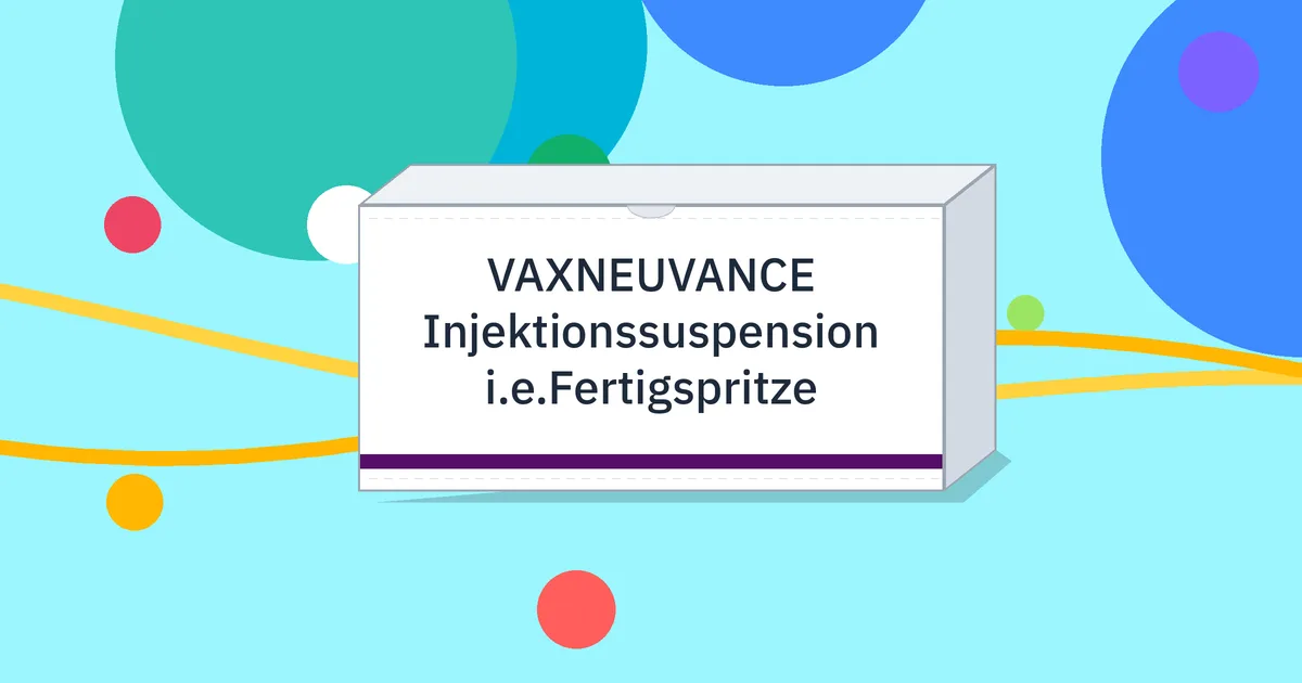 Symbolbild: Packung mit der Aufschrift VAXNEUVANCE Injektionssuspension i.e.Fertigspritze (PZN 18458751) – Verfügbarkeit und Bezug in Apotheken in Frankfurt am Main