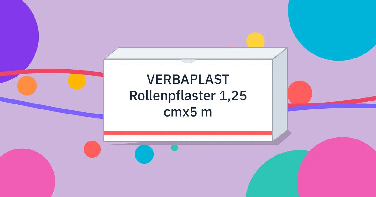 Symbolbild: Packung mit der Aufschrift VERBAPLAST Rollenpflaster 1,25 cmx5 m (PZN 07624040) – Verfügbarkeit und Bezug in Apotheken in Frankfurt am Main