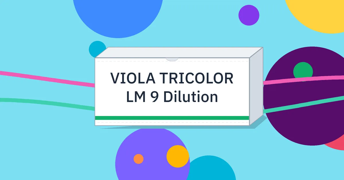 Symbolbild: Packung mit der Aufschrift VIOLA TRICOLOR LM 9 Dilution (PZN 13276092) – Verfügbarkeit und Bezug in Apotheken in Frankfurt am Main