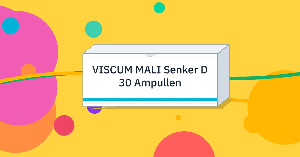 Symbolbild: Packung mit der Aufschrift VISCUM MALI Senker D 30 Ampullen (PZN 03795684) – Verfügbarkeit und Bezug in Apotheken in Frankfurt am Main