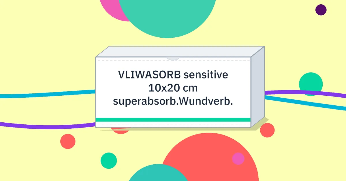 Symbolbild: Packung mit der Aufschrift VLIWASORB sensitive 10x20 cm superabsorb.Wundverb. (PZN 16876355) – Verfügbarkeit und Bezug in Apotheken in Frankfurt am Main